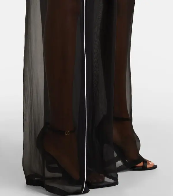 Dolce & Gabbana Sheer Silk Wide-leg Pants