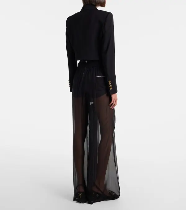 Dolce & Gabbana Sheer Silk Wide-leg Pants