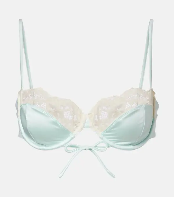 MONTCE Lena Lace-trimmed Bikini Top - Blue