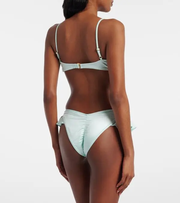 MONTCE Lena Lace-trimmed Bikini Top - Blue