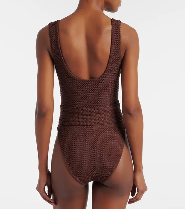 MONTCE Kim Belted Crochet Swimsuit - Brown