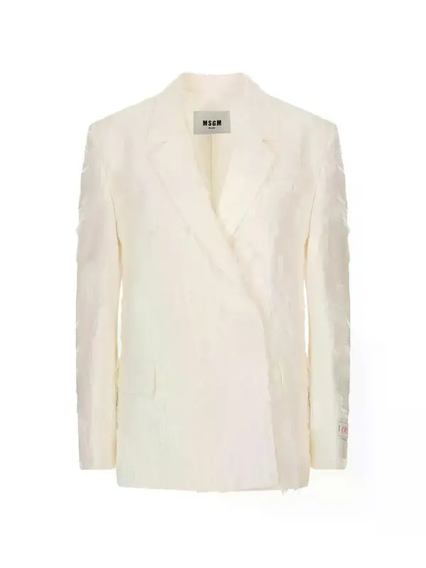MSGM Frayed Double-breasted Jacket