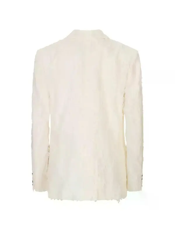 MSGM Frayed Double-breasted Jacket