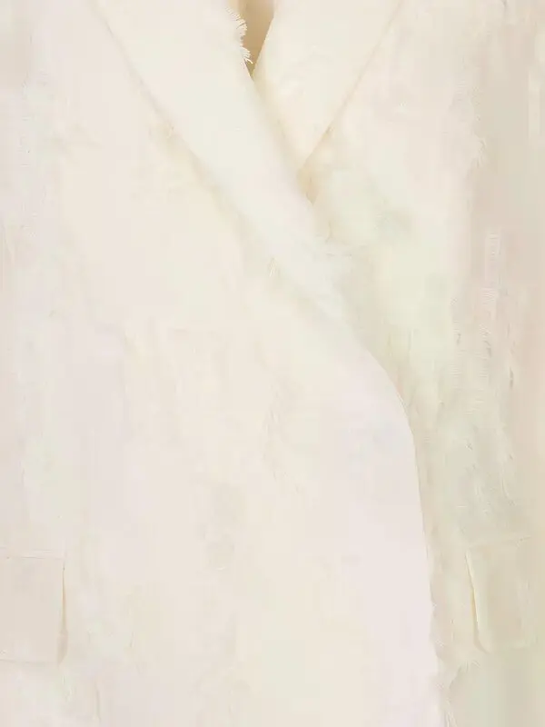 MSGM Frayed Double-breasted Jacket