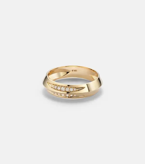STONE AND STRAND Knife Edge 14kt Diamond Ring - Gold