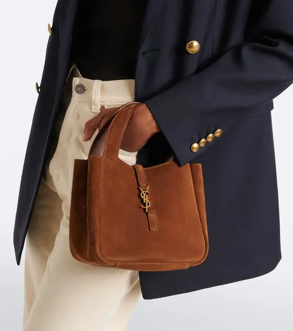 Saint Laurent Le 5 À 7 Suede Shoulder Bag - Brown