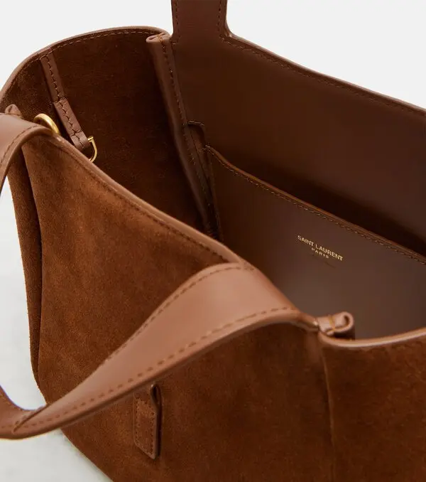 Saint Laurent Le 5 À 7 Suede Shoulder Bag - Brown