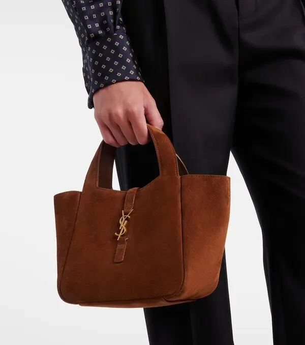 Saint Laurent Le 5 À 7 Suede Shoulder Bag - Brown