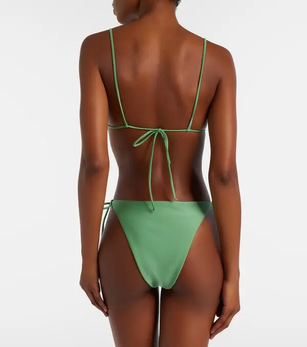 Jade Swim Via Beaded Triangle Bikini Top