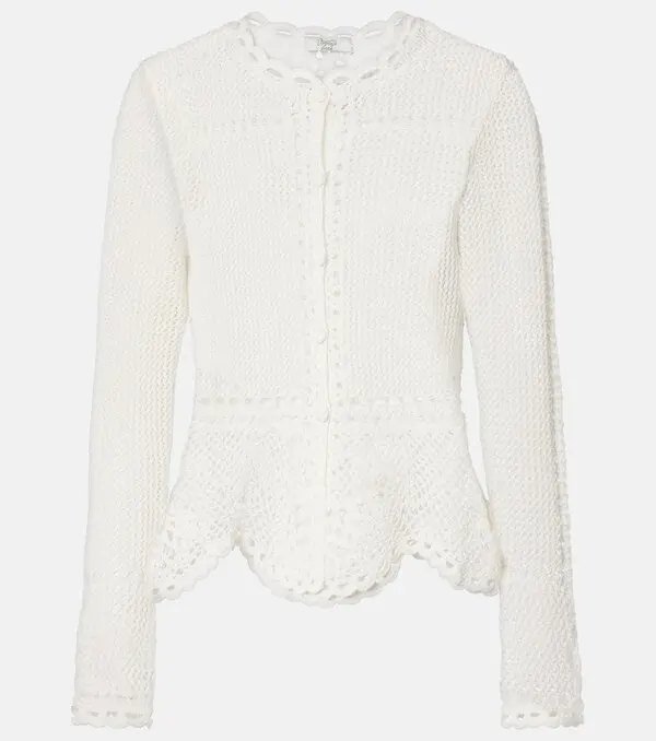 Erdem Crochet Cotton Cardigan - White