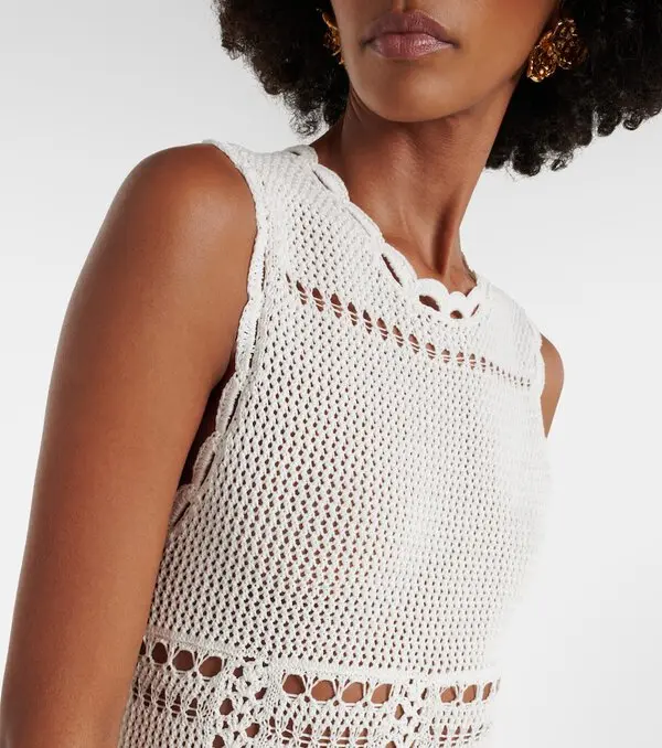 Erdem Crochet Cotton Midi Dress - White