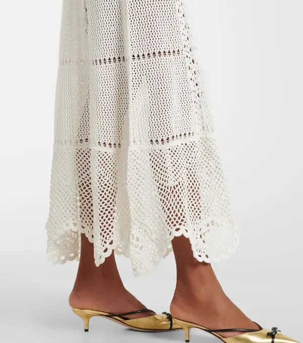 Erdem Crochet Cotton Midi Dress - White