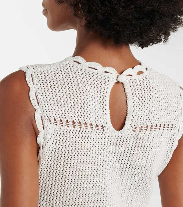 Erdem Crochet Cotton Midi Dress - White
