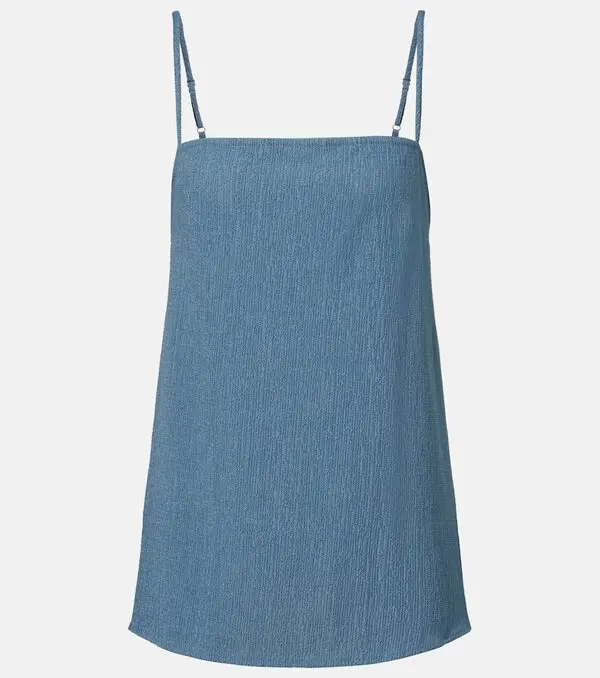 Jade Swim Iris Seersucker Top - Blue