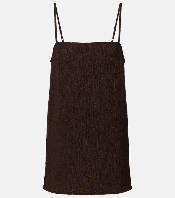 Jade Swim Iris Seersucker Top - Brown