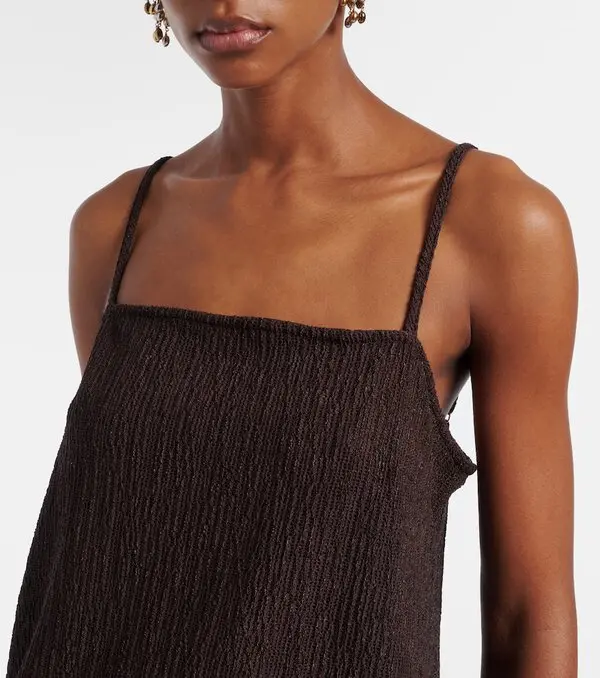 Jade Swim Seersucker Top - Brown