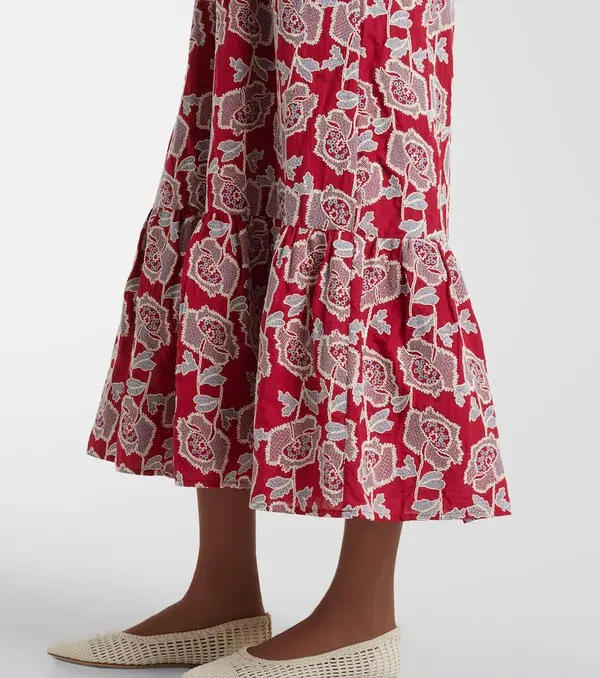 erdem red lace dress Erdem Red Lace Maxi Dress Size 14 UK