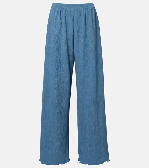 Jade Swim Mika Seersucker Wide-leg Pants - Blue