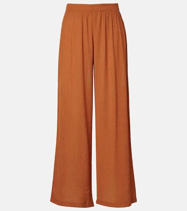 Jade Swim Mika Seersucker Wide-leg Pants - Brown