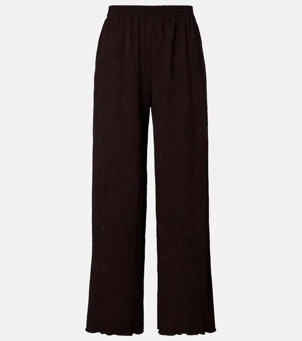 Jade Swim Seersucker Wide-leg Pants - Brown
