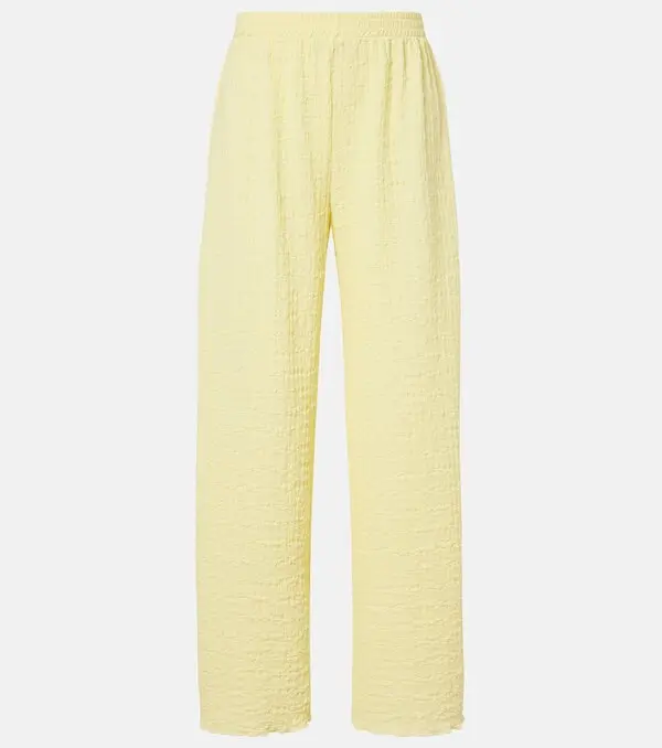 Jade Swim Mika Seersucker Wide-leg Pants - Yellow
