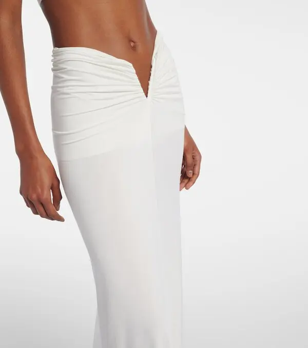 Jade Swim Skyla Ruched Jersey Maxi Skirt - White