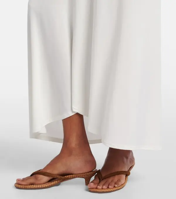 Jade Swim Skyla Ruched Jersey Maxi Skirt - White