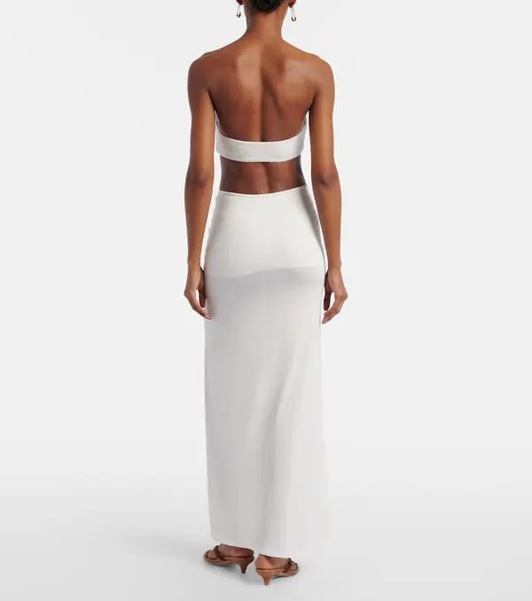 Jade Swim Skyla Ruched Jersey Maxi Skirt - White
