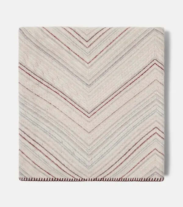 Missoni Gessetti Zigzag Wool And Cashmere Throw - Beige