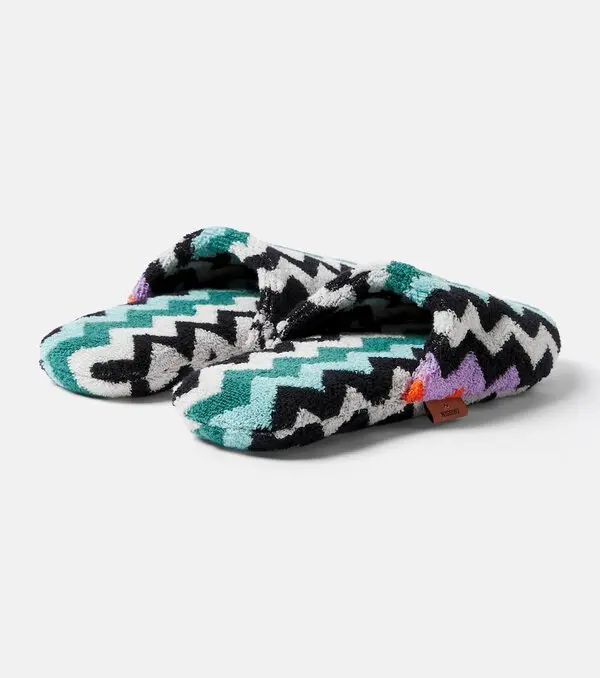 Missoni Zigzag Cotton Terry Slippers - Multicoloured