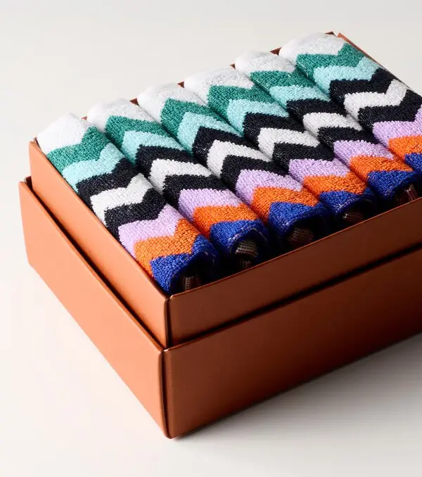 Missoni Best Set Of 6 Cotton Terry Face Towels - Multicoloured