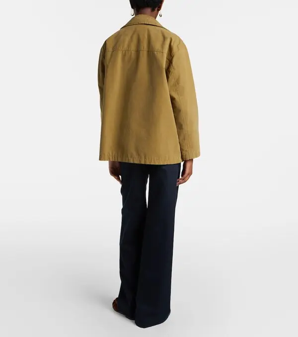 NILI LOTAN Reed Cotton And Linen Flared Pants - Blue