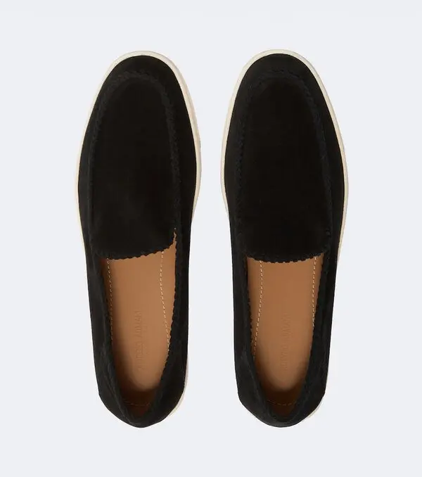 Giorgio Armani Galleria 3 Suede Slip-on Shoes - Black