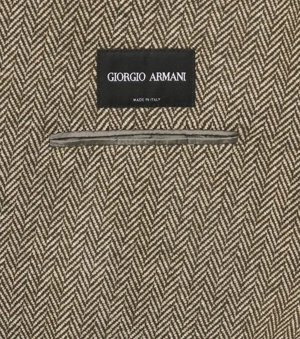 Giorgio Armani Archivio Cotton And Wool-blend Blazer - Brown