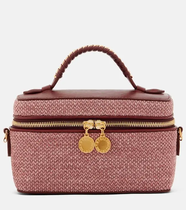 Stella McCartney Falabella Raffia-effect Vanity Bag - Burgundy