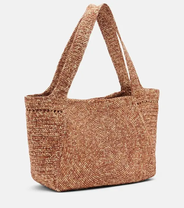 Stella McCartney Logo Raffia Tote Bag - Neutrals
