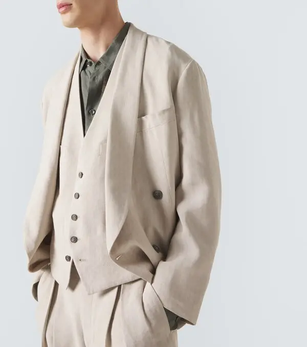 Giorgio Armani Archivio Double-breasted Blazer - Beige
