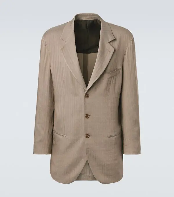 Giorgio Armani Archivio Herringbone Blazer - Brown