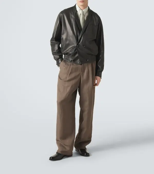 Giorgio Armani Archivio Leather Bomber Jacket