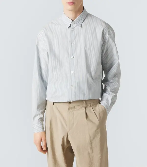 Giorgio Armani Archivio Striped Cotton Shirt - Blue