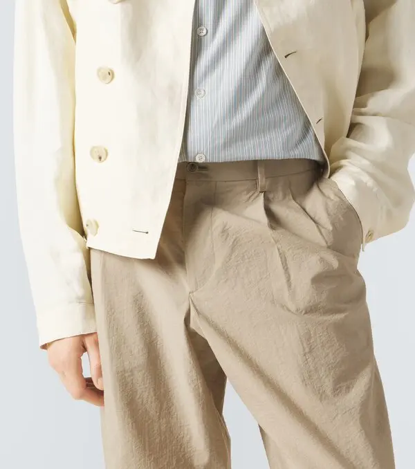 Giorgio Armani Archivio Pleated Straight Pants - Beige