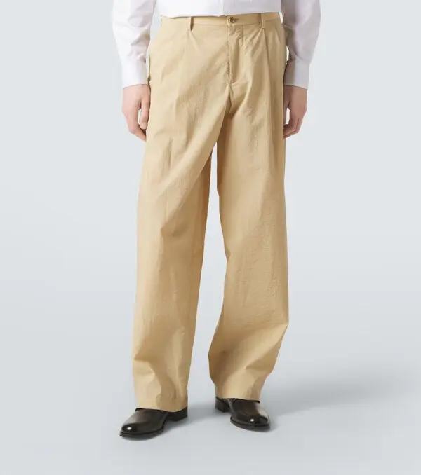 Giorgio Armani Archivio Cotton-blend Straight Pants - Beige