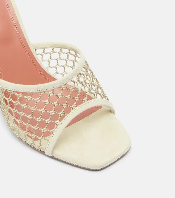 Amina Muaddi Lupita Leather-trimmed Sandals