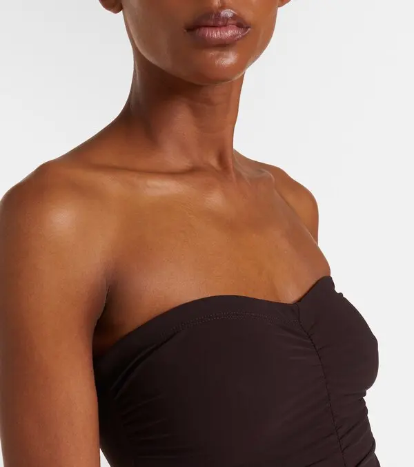 KARLA COLLETTO Ruched Bandeau One Piece Swimsuit - Brown