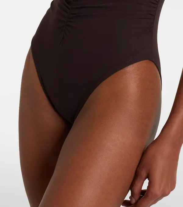 KARLA COLLETTO Ruched Bandeau One Piece Swimsuit - Brown