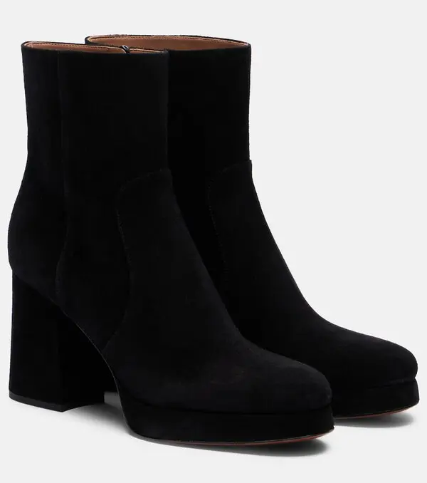 Valentino Garavani Fawcette Vlogo Suede Ankle Boots - Black