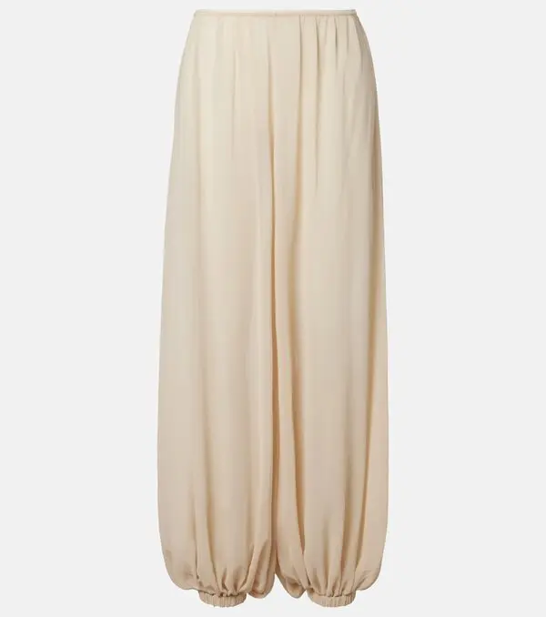 THE FRANKIE SHOP Mio Sheer Crêpe Balloon Pants - Neutral