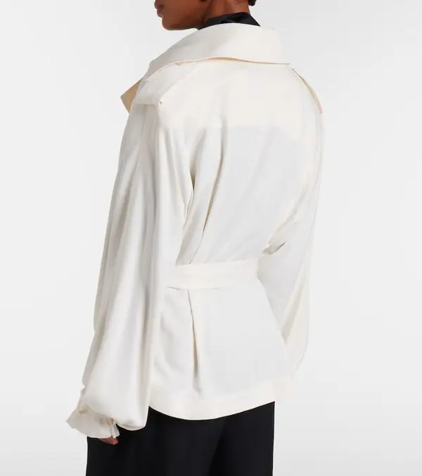 THE FRANKIE SHOP Elva Cropped Trench Coat - White