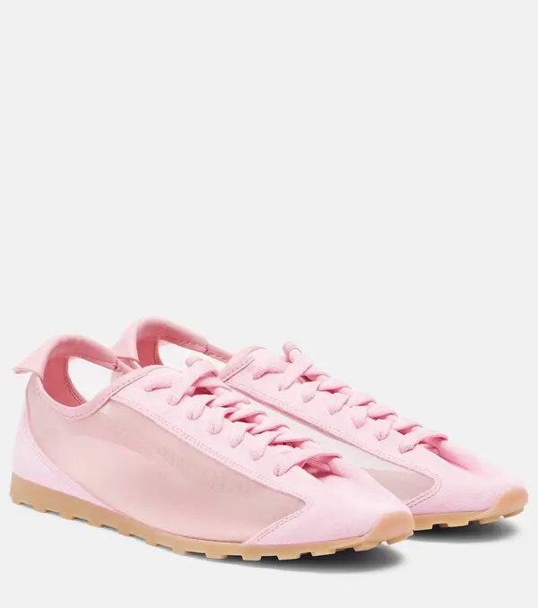 Jacquemus Tennis Suede-trimmed Sneakers - Pink