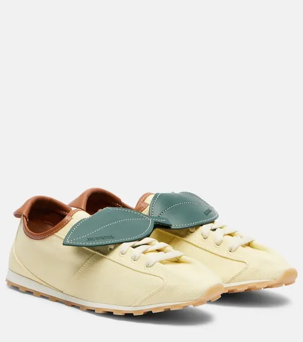Jacquemus Tennis Leather-trimmed Canvas Sneakers - Yellow